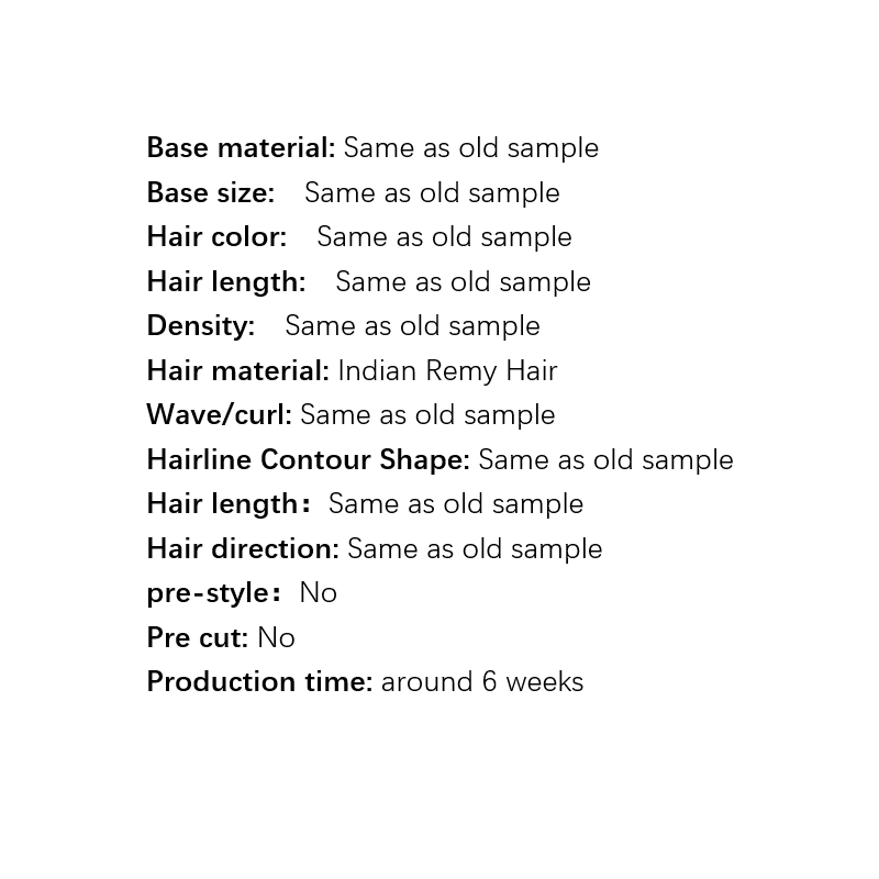 Custom hair system-Duplicate old custom hair system