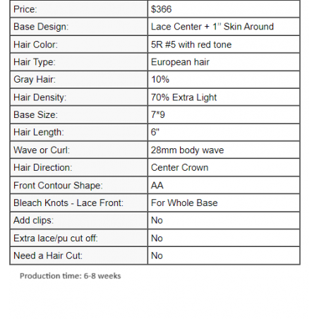 Custom Made Hair System